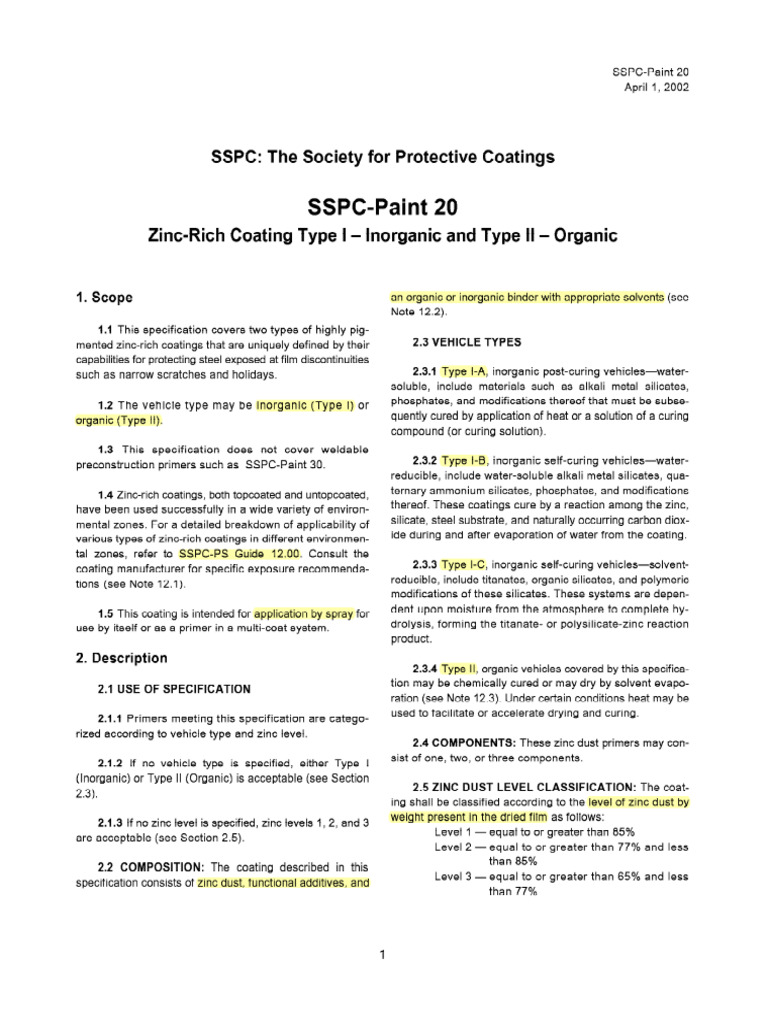 SSPC Paint 20 2002 | PDF | Paint | Varnish