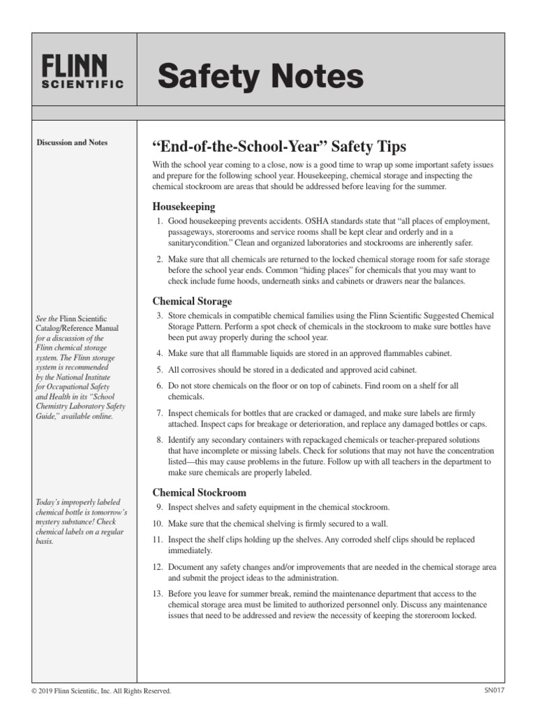 SN017 End of School Year Safety Tips | PDF | Safety | Occupational ...