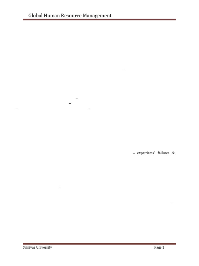 Global Human Resource Management Overview | PDF | Human Resource ...