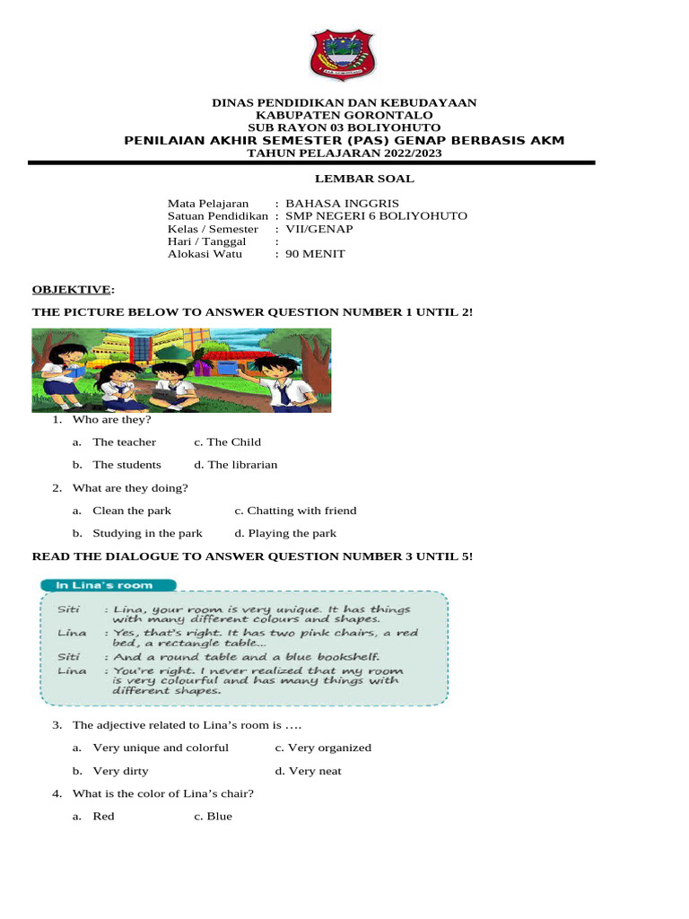 SOAL GENAP KLS 7 AKM | PDF