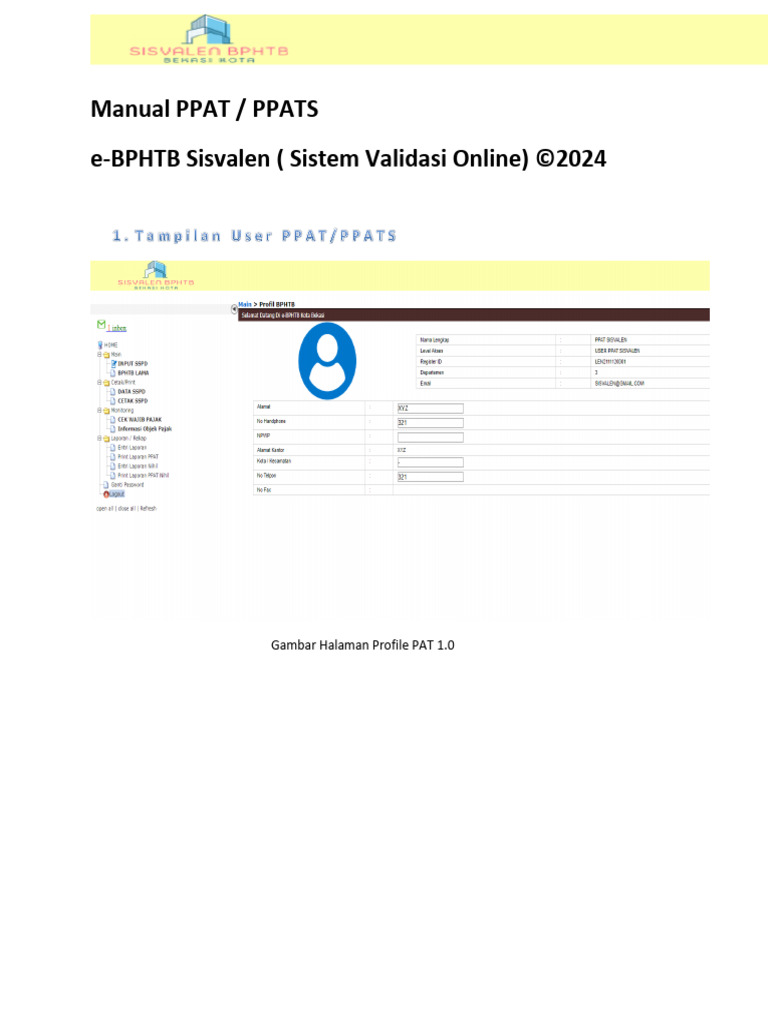 MANUAL Aplikasi e-BPHTB SISVALEN (PPAT-PPATS) | PDF