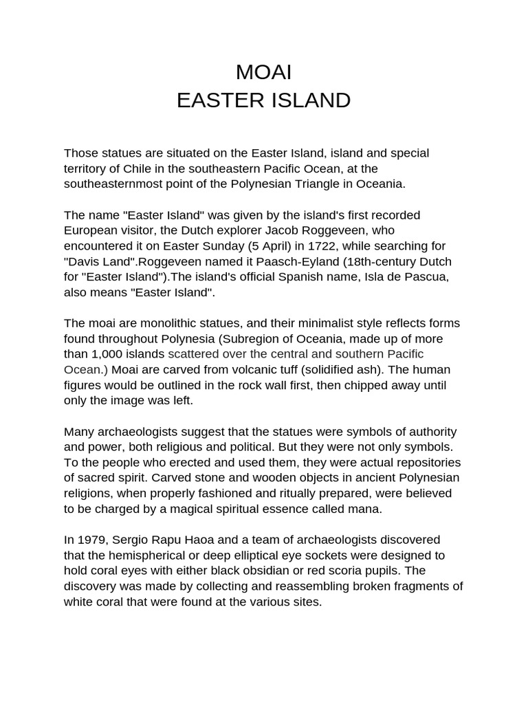 Moai-Insula Pastelui | PDF | Social Science