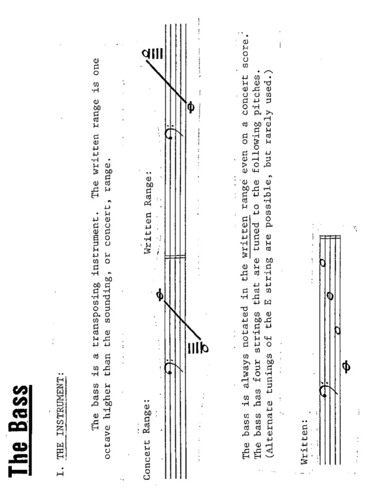 Bass, Range and Transposition | PDF