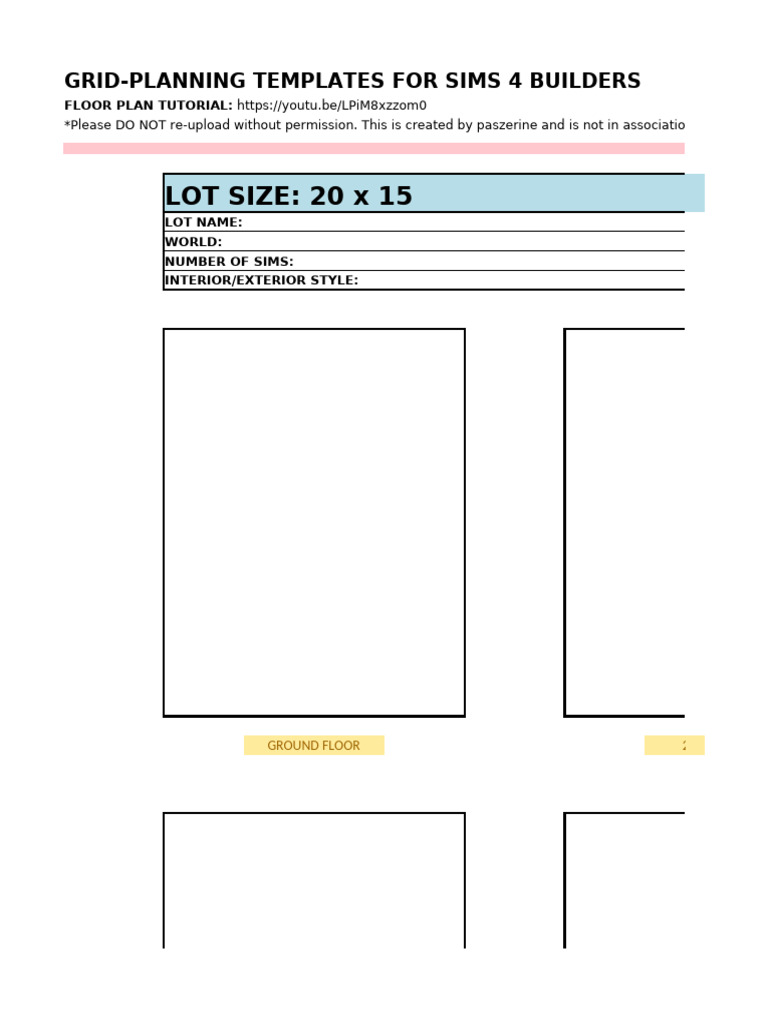 Sims 4 Grid Planning Templates | PDF | Home | Room