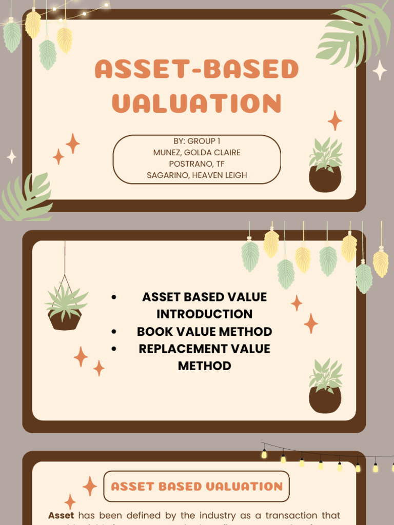 Asset Based Valuation Presentation | PDF | Valuation (Finance) | Book Value