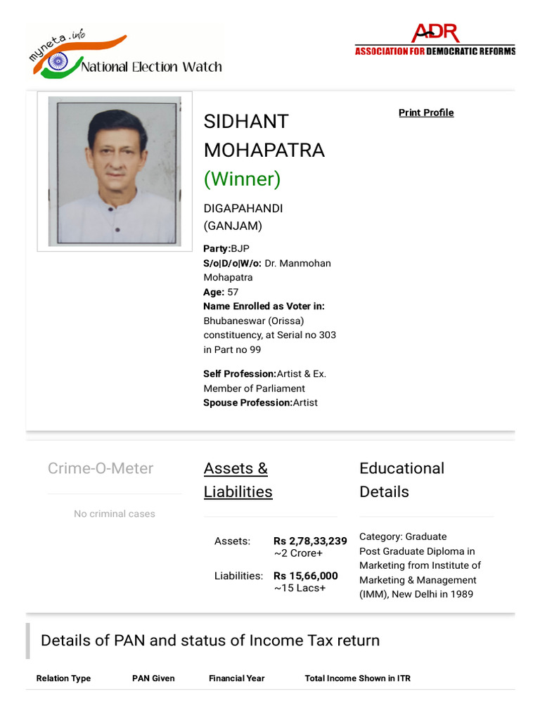 Myneta - Info Odisha2024 Candidate - PHP Candidate Id 81&print True ...