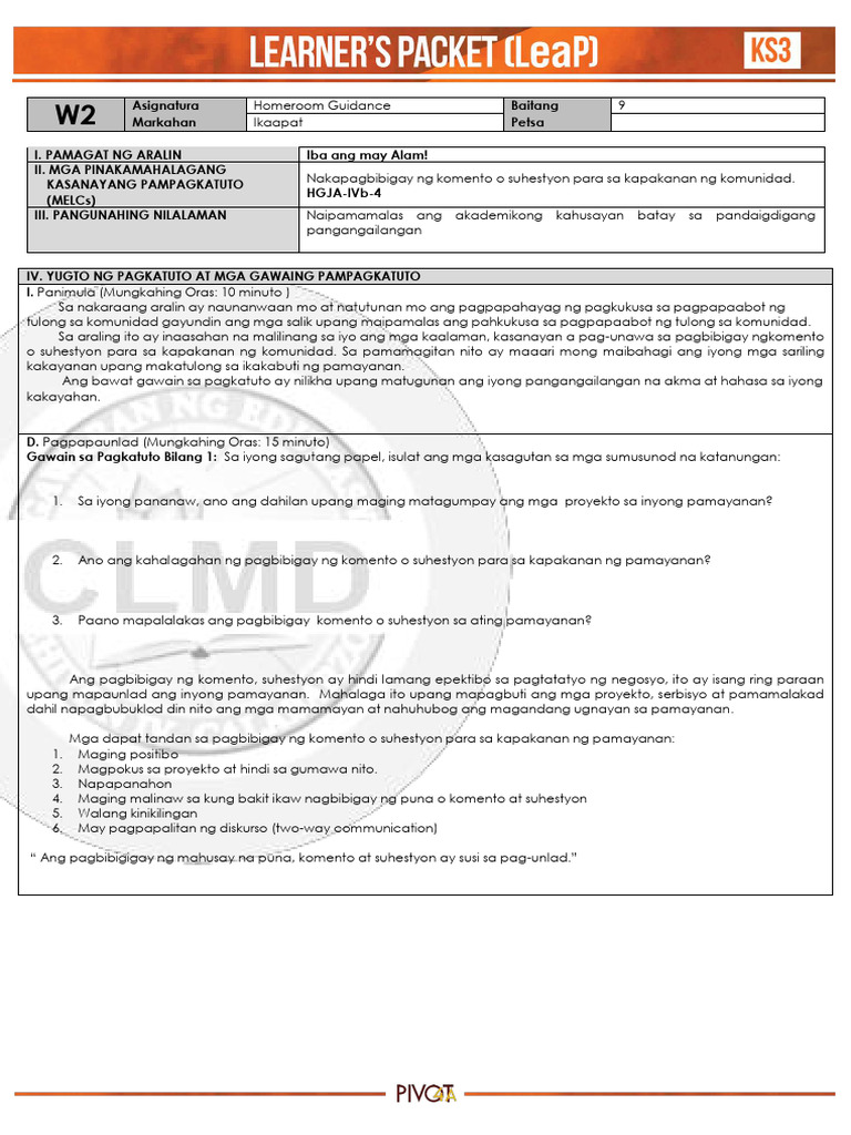 Q4 HomeroomGP 9 Week2 1 | PDF