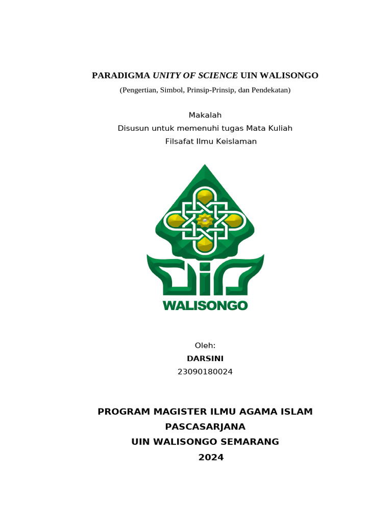Paradigma Unity of Science Uin Walisongo Makalah | PDF