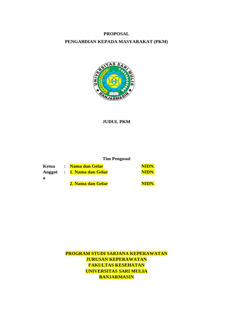 1 Template Proposal Pengabdian Kepada Masyarakat (PKM) Mandiri V3 | PDF | Ilmu Sosial ...