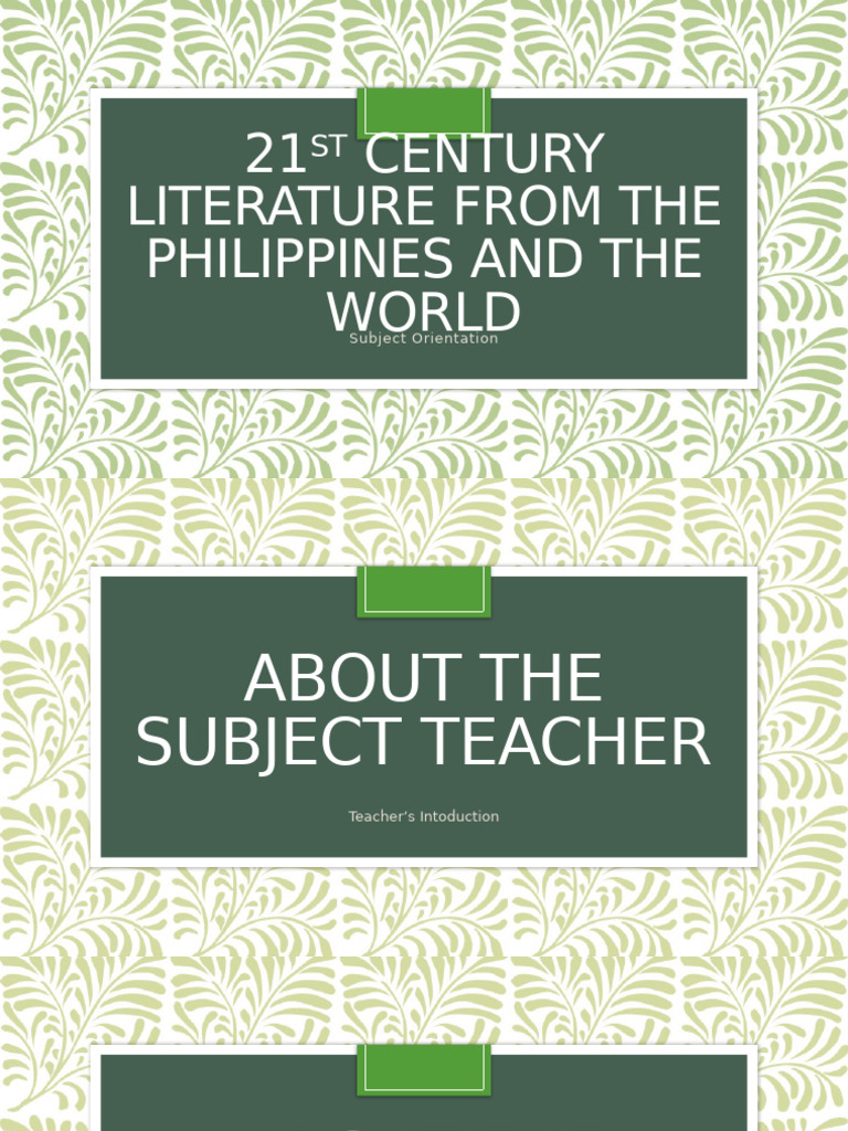 21st Subject Orientation | PDF | Experience | Thought