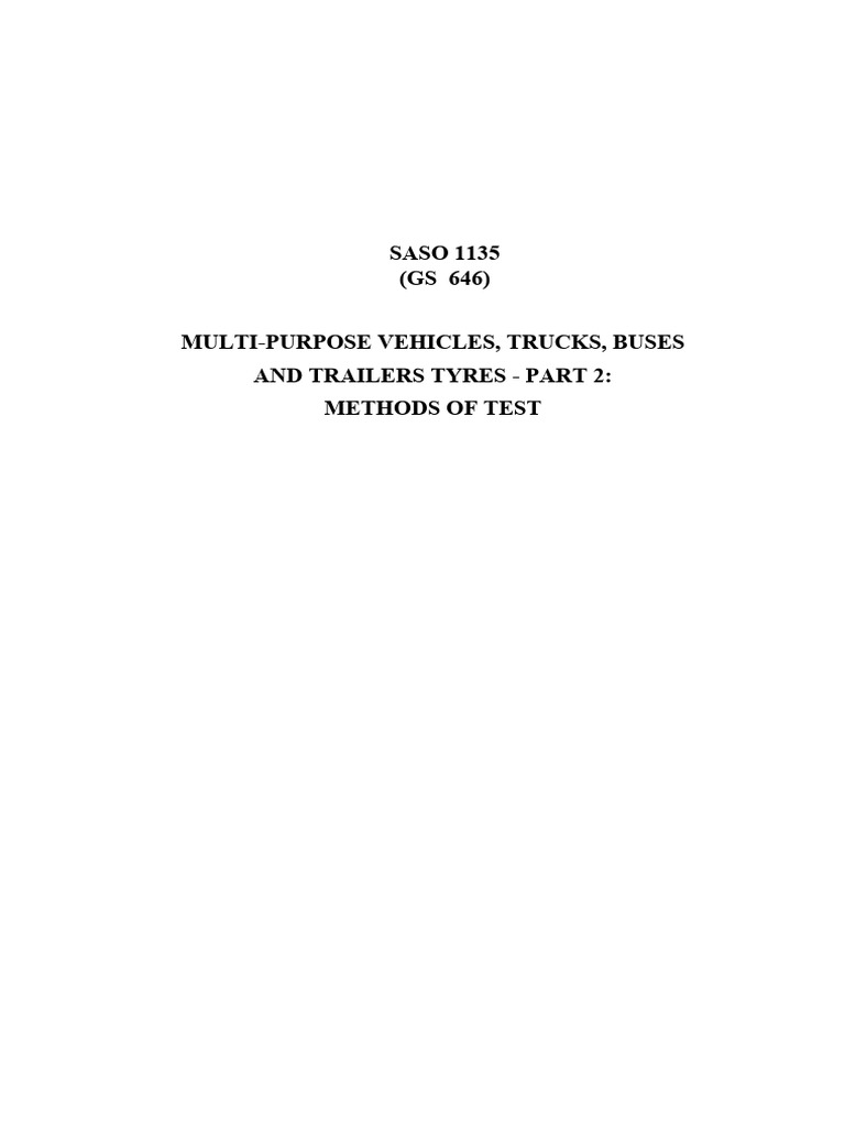 Gulf Standard - SASO - 1135-GS - 646E | PDF | Tire