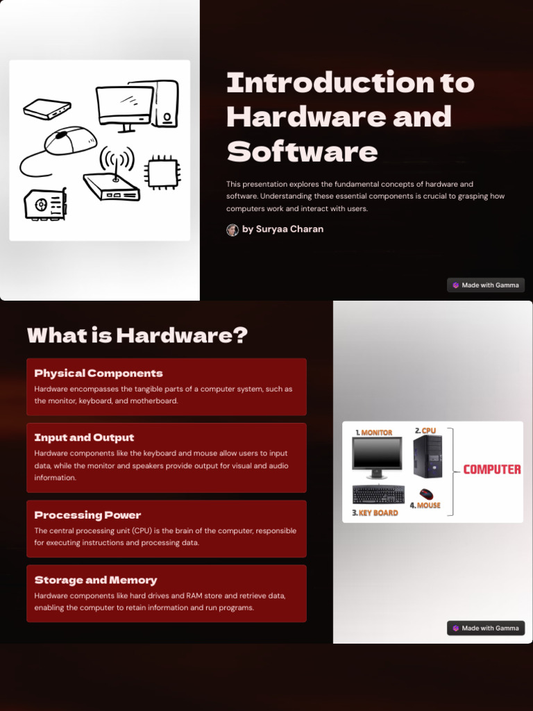 Introduction To Hardware and Software | PDF | Computer Hardware | Software