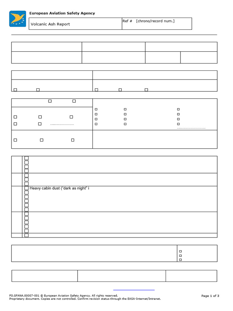 Volcanic Ash Report Form | PDF | Volcanic Ash | Cloud