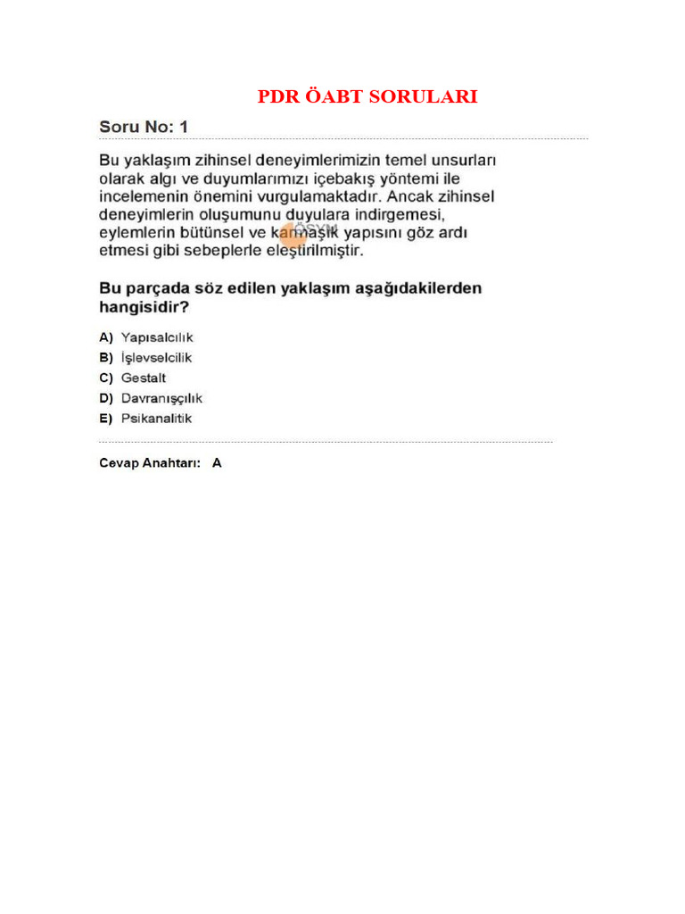 2024 PDR Oabt Sorulari | PDF
