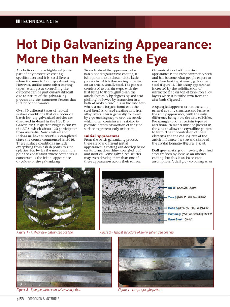 ACA_November_2018_Hot Dip Galvanizing Appearance More than Meets the Eye | PDF | Corrosion ...