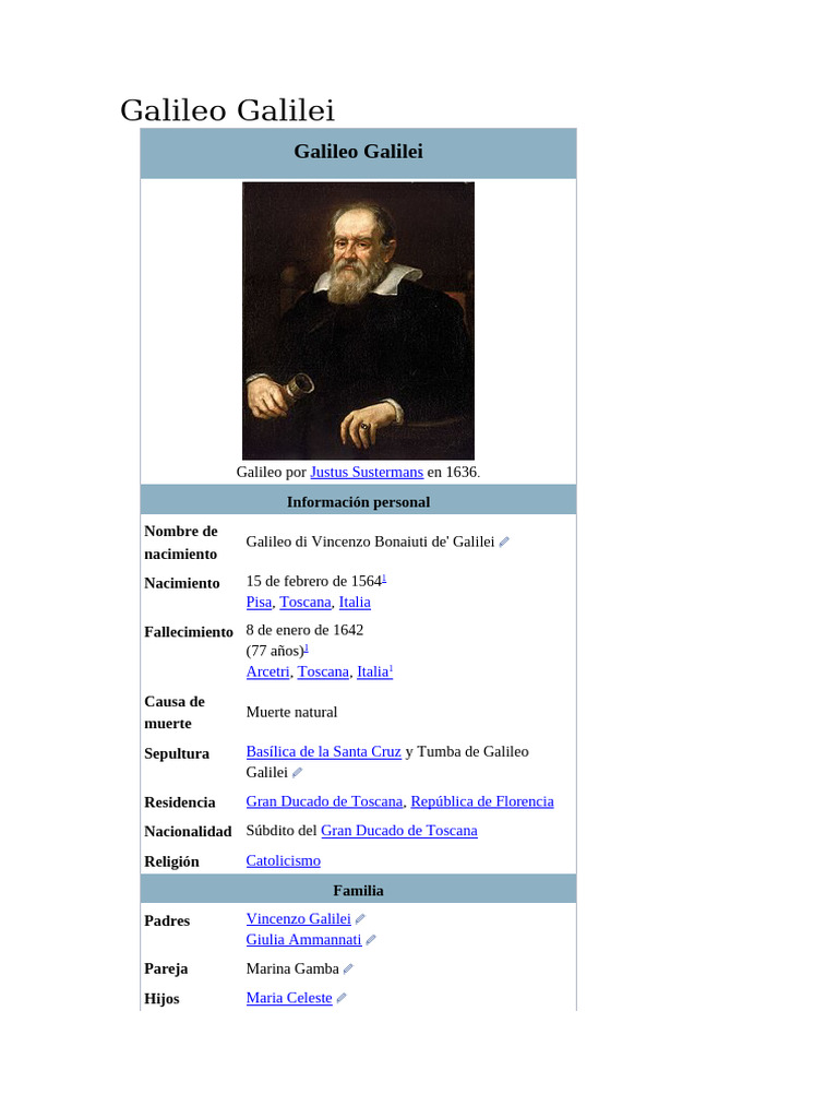 Galileo Galilei | PDF | Galileo Galilei | Science