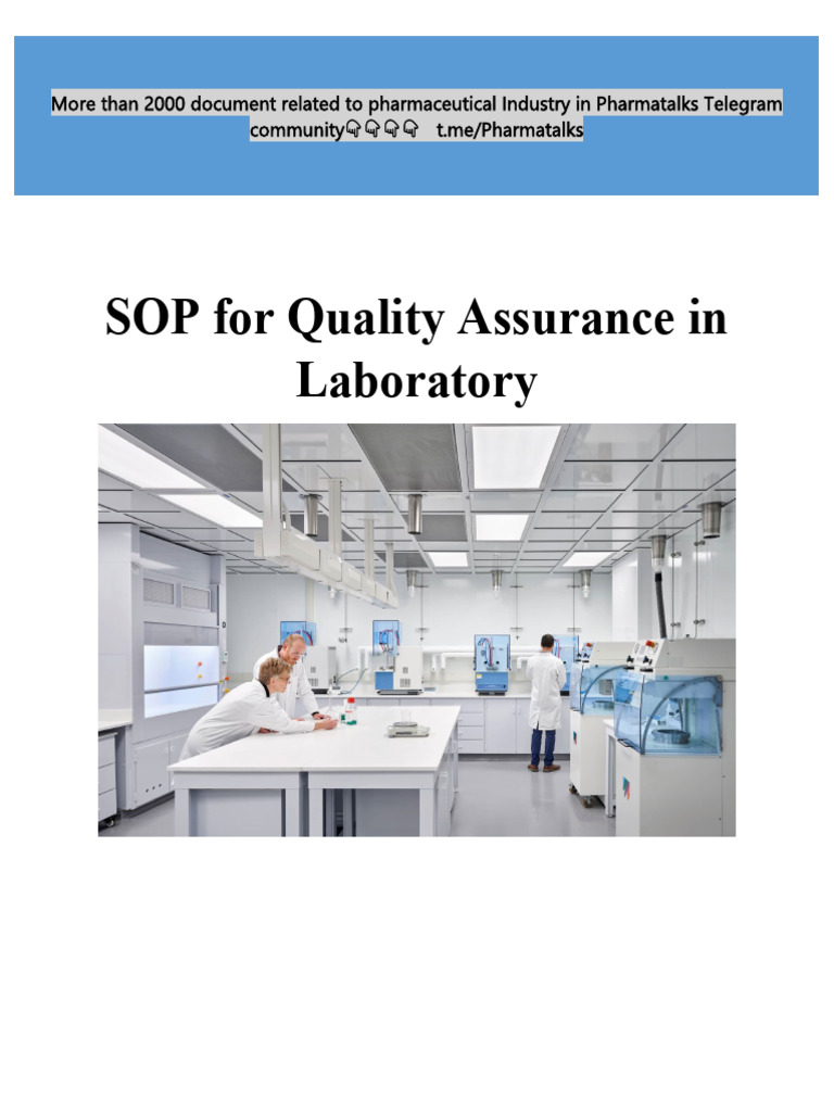 Lab QA SOP for Pharmaceutical Industry | PDF | Quality Assurance | High ...