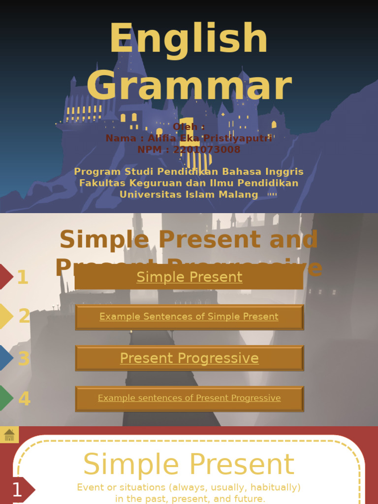 Harry Potter: Simple Present Guide | PDF | Language Mechanics | Grammar