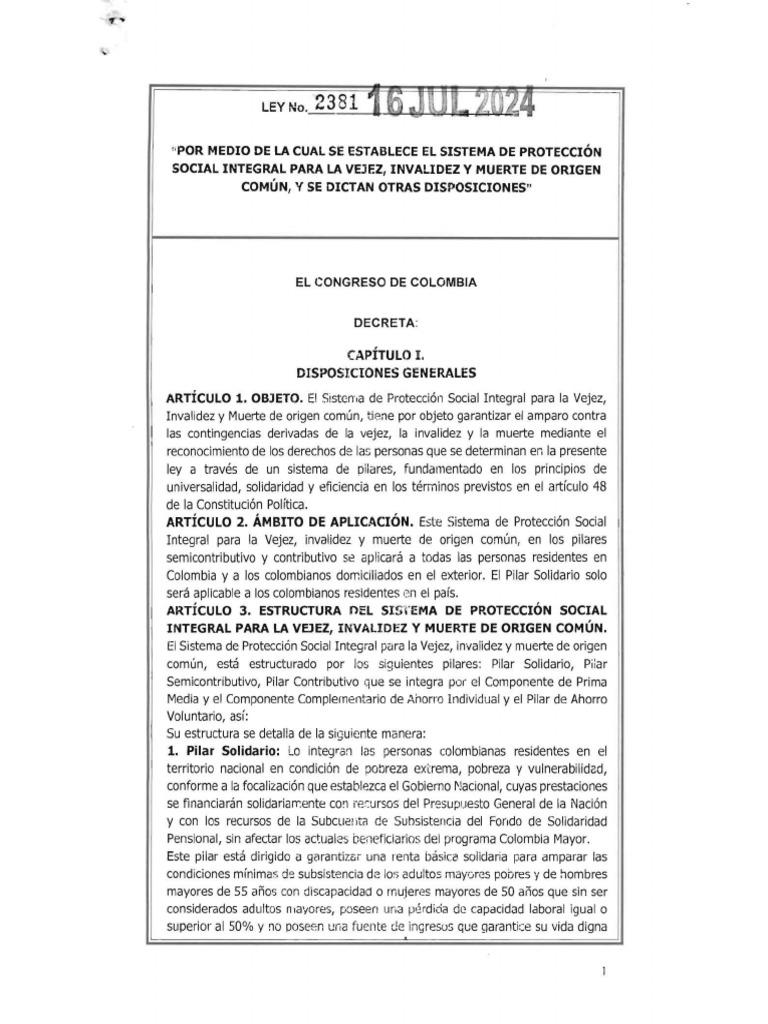 Ley 2381 2024 | PDF