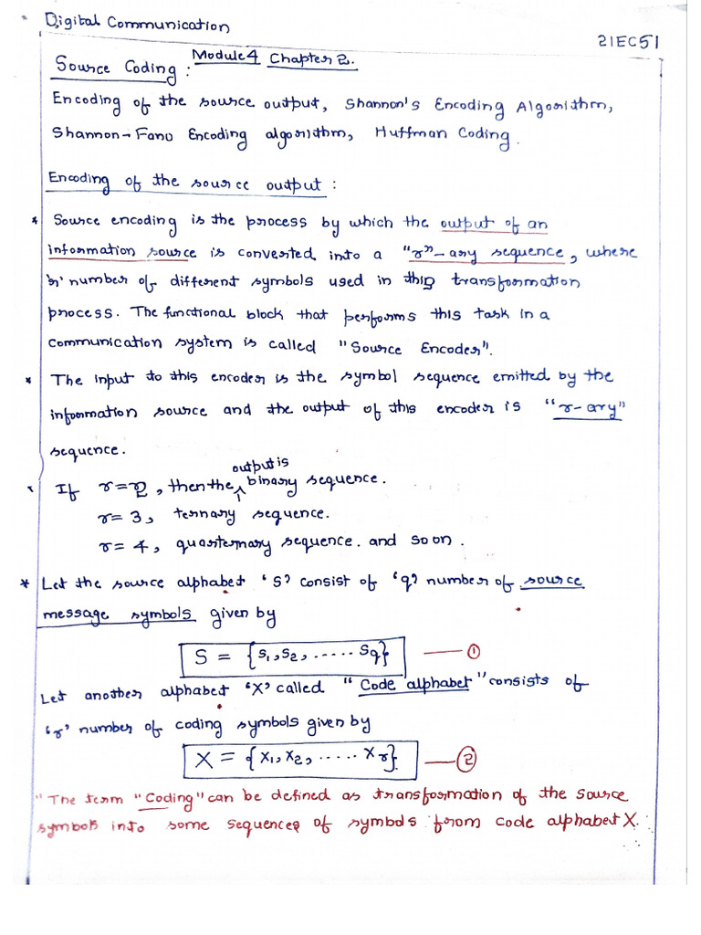 Dc Module 4 Source Coding Pdf