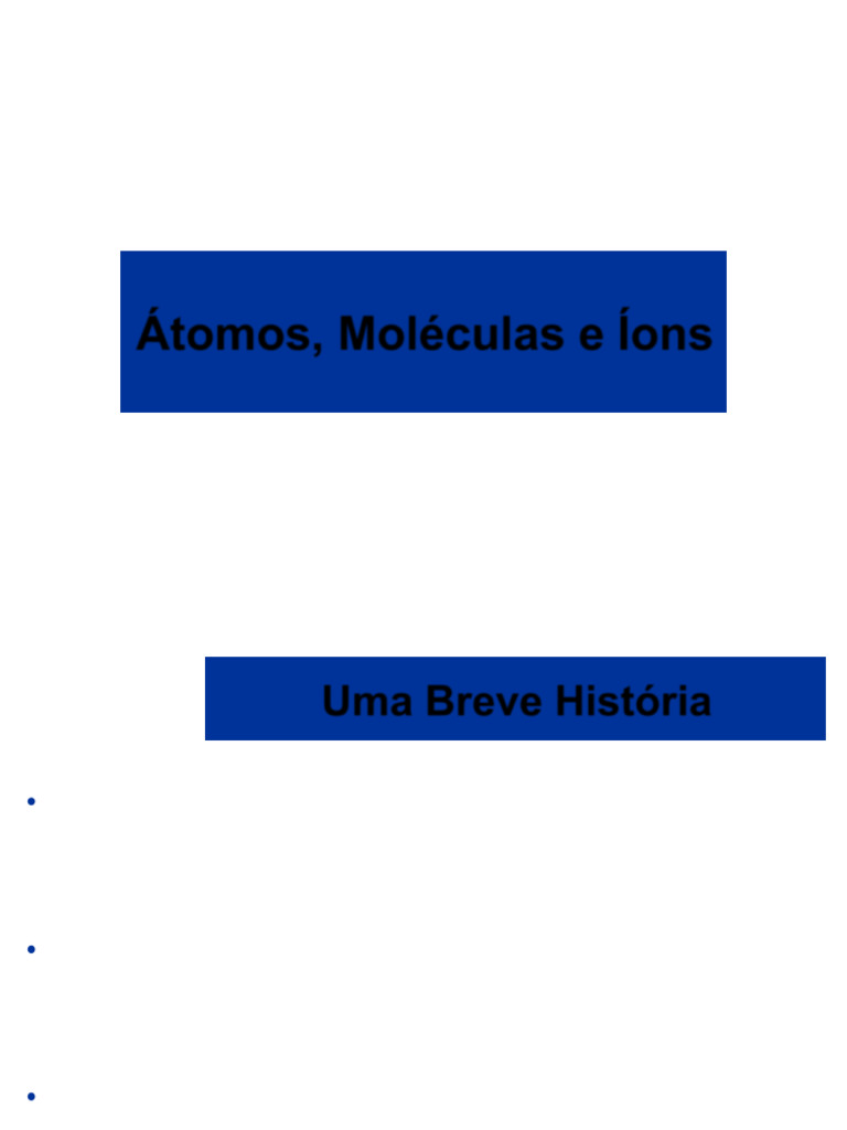 Átomos, Moléculas e Íons - Introdução À Quim | PDF | Moléculas | Próton