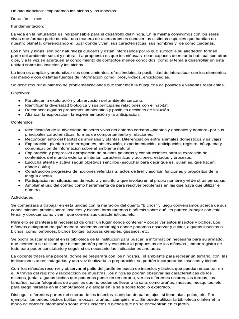 Bichos e insectos | PDF | Insectos | Naturaleza