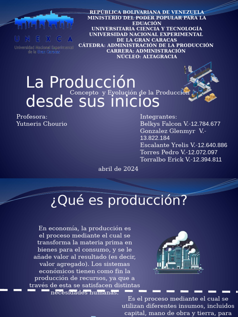 Presentación Concepto y Evolución de La Producción | PDF | Calidad ...