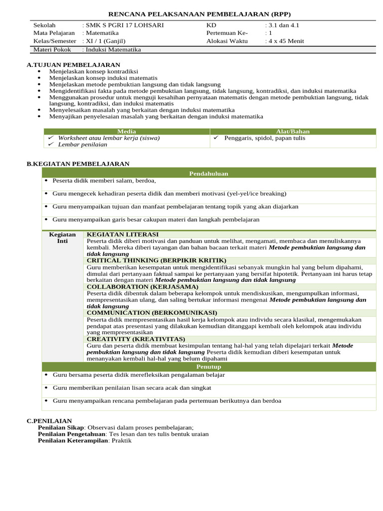 RPP Matematika Tp. 2022-2023 | PDF | Karier & Perkembangan