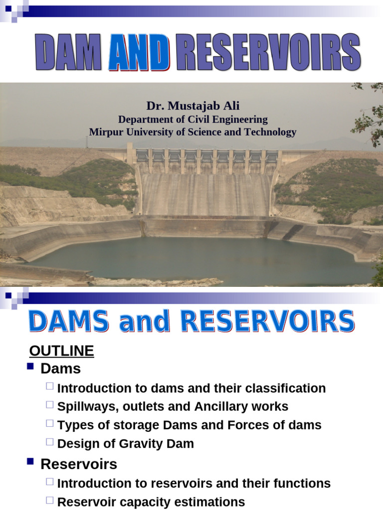 Le4a - Introduction To Dams & Reservoirs | PDF | Dam | Spillway