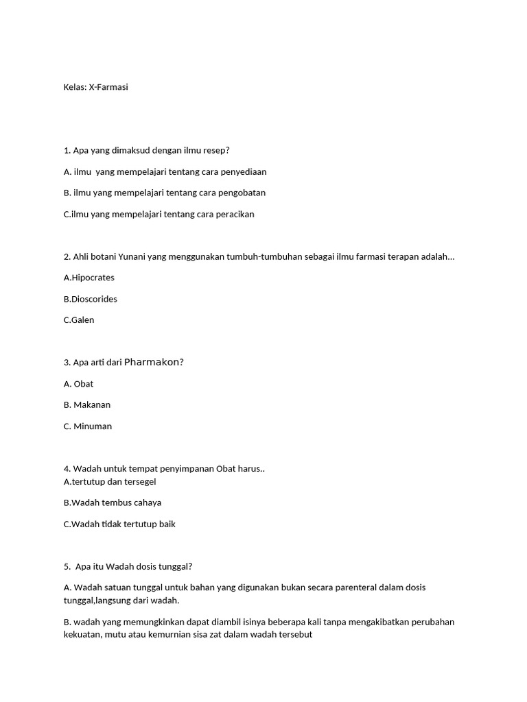 Kumpulan Soal DDK Kelas 10 | PDF