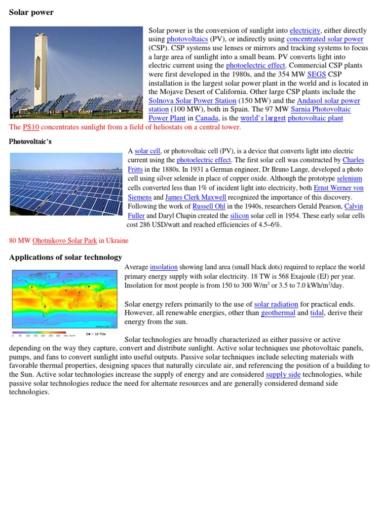 Solar Power | PDF | Solar Energy | Solar Power