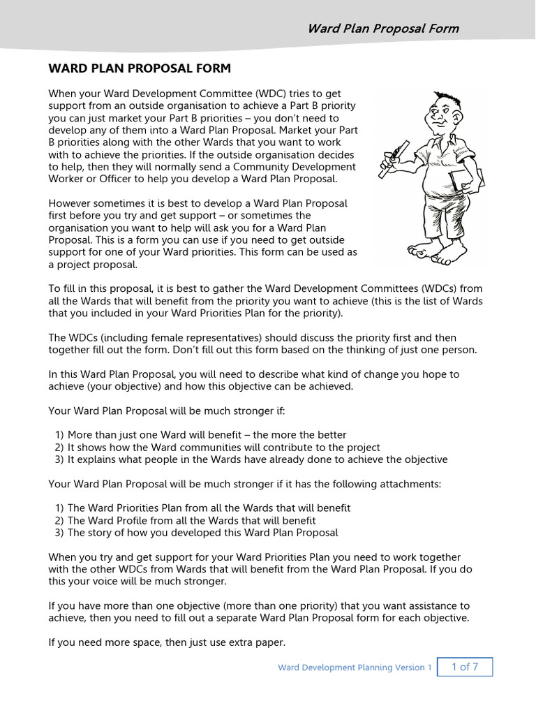 Ward Plan Proposal Form Latest | PDF | Cost | Economies