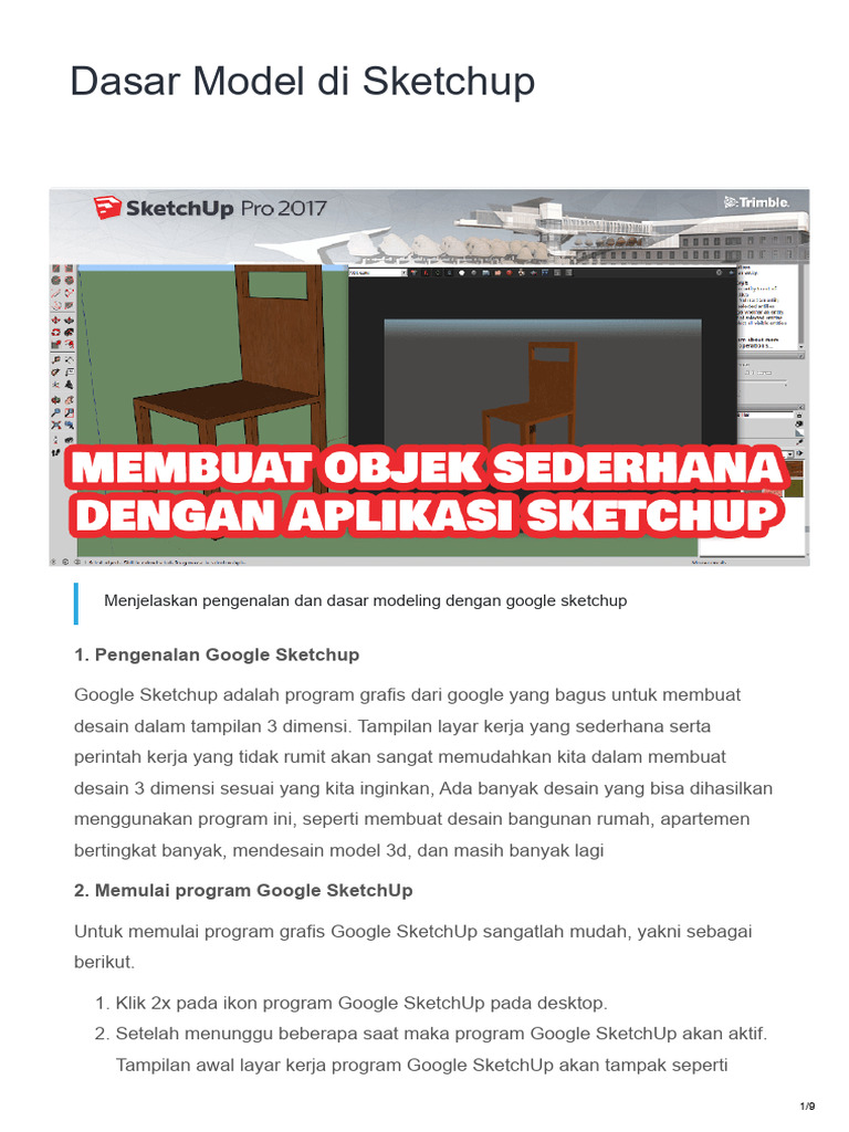 Dasar Mode Di Sketchup | PDF
