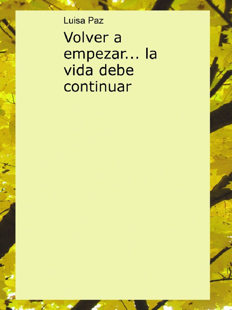 Ebook en PDF Volver A Empezar La Vida Debe Continuar | PDF | Deportes y ...