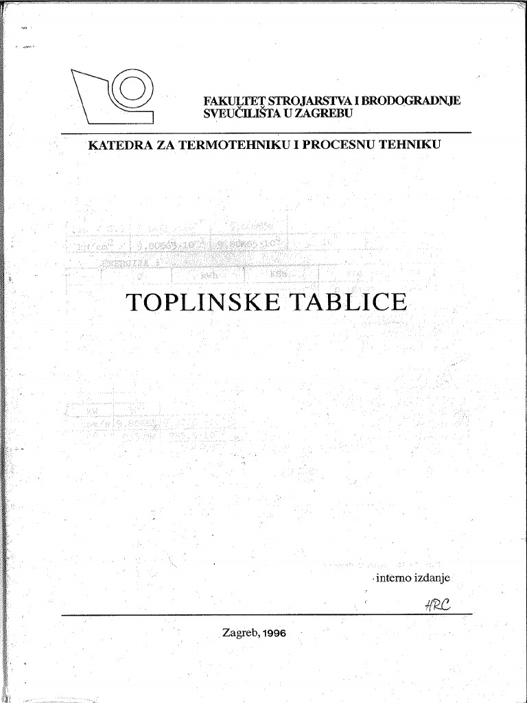 Toplinske Tablice | PDF