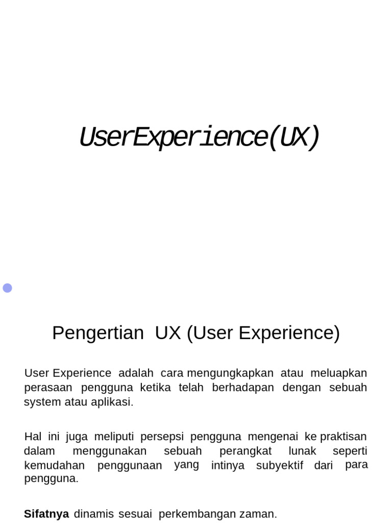 Pertemuan 11 User Experience | PDF