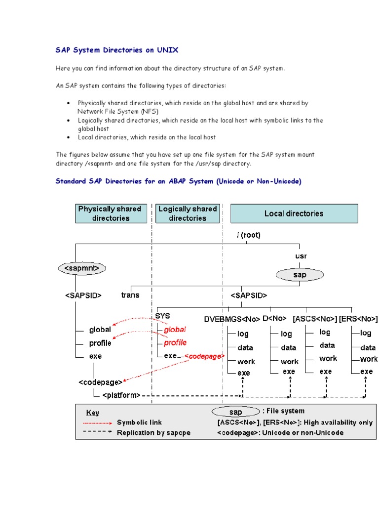 Sap System Directories On Unix Pdf Directory Computing File System
