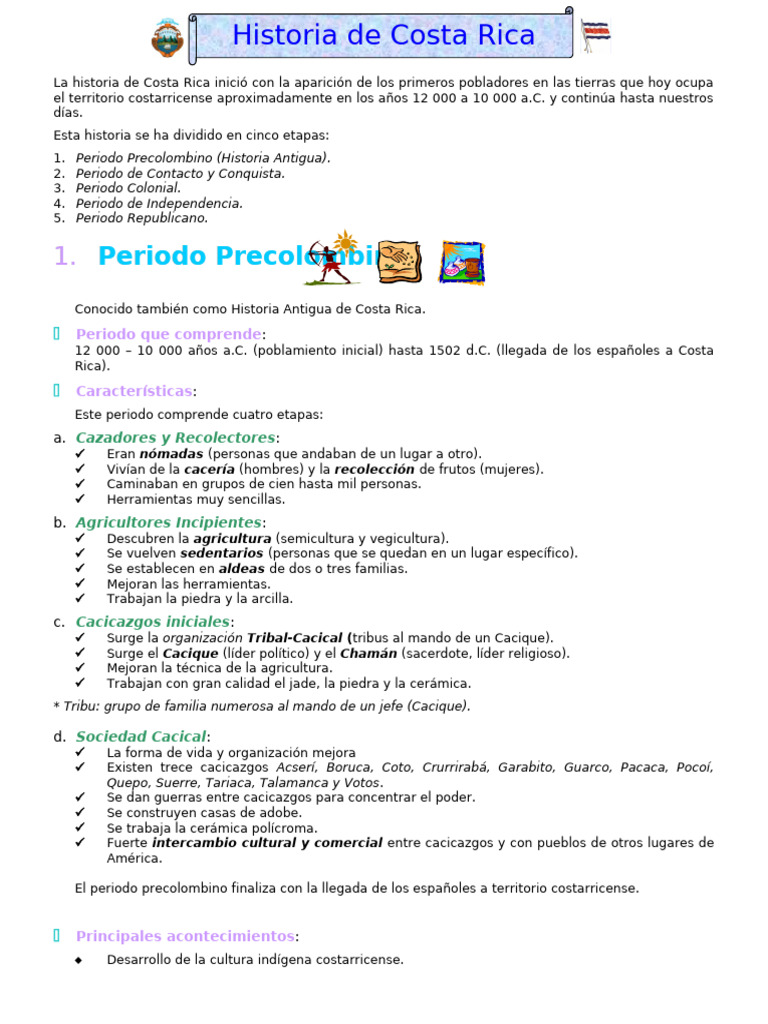 Historia de Costa Rica | PDF | Costa Rica | Centroamérica