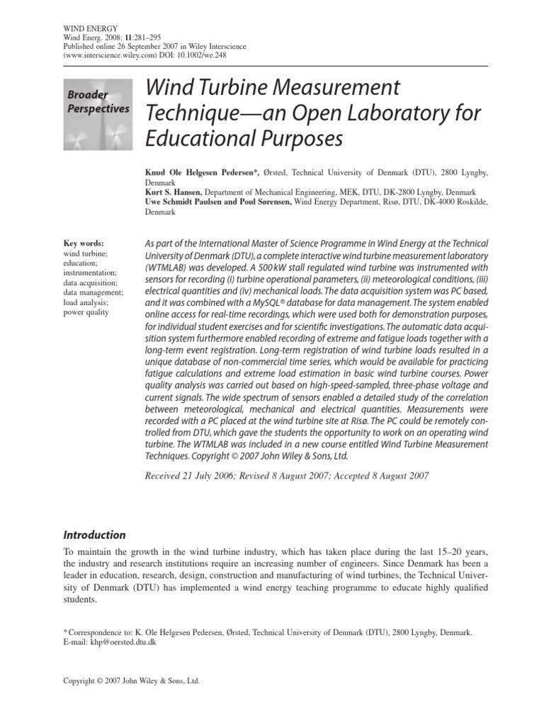 Wind Turbine Measurement Technique An Op | PDF | Wind Turbine | Turbine