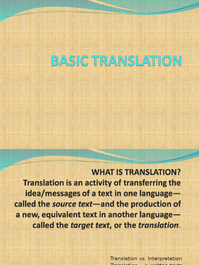 Basic Concept of Translation | PDF | Noun | Translations