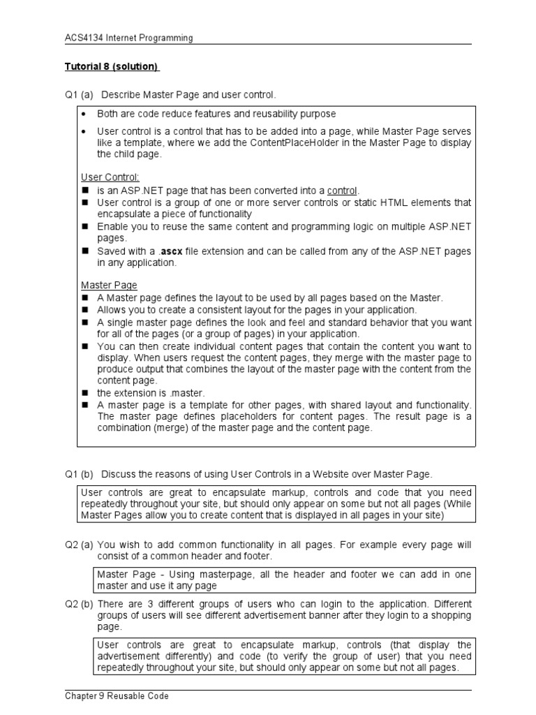 Tutorial 8 Answer | Download Free PDF | Websites | Page Layout