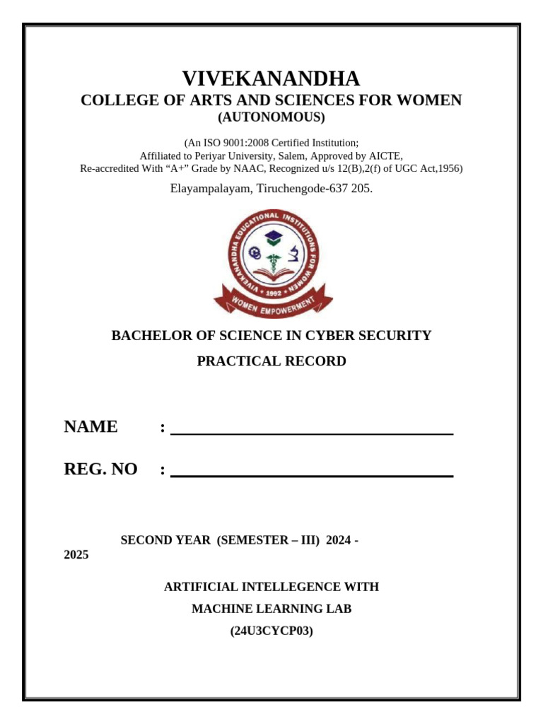 Artificial Intellegence Lab Practical | PDF | Support Vector Machine | Cluster Analysis