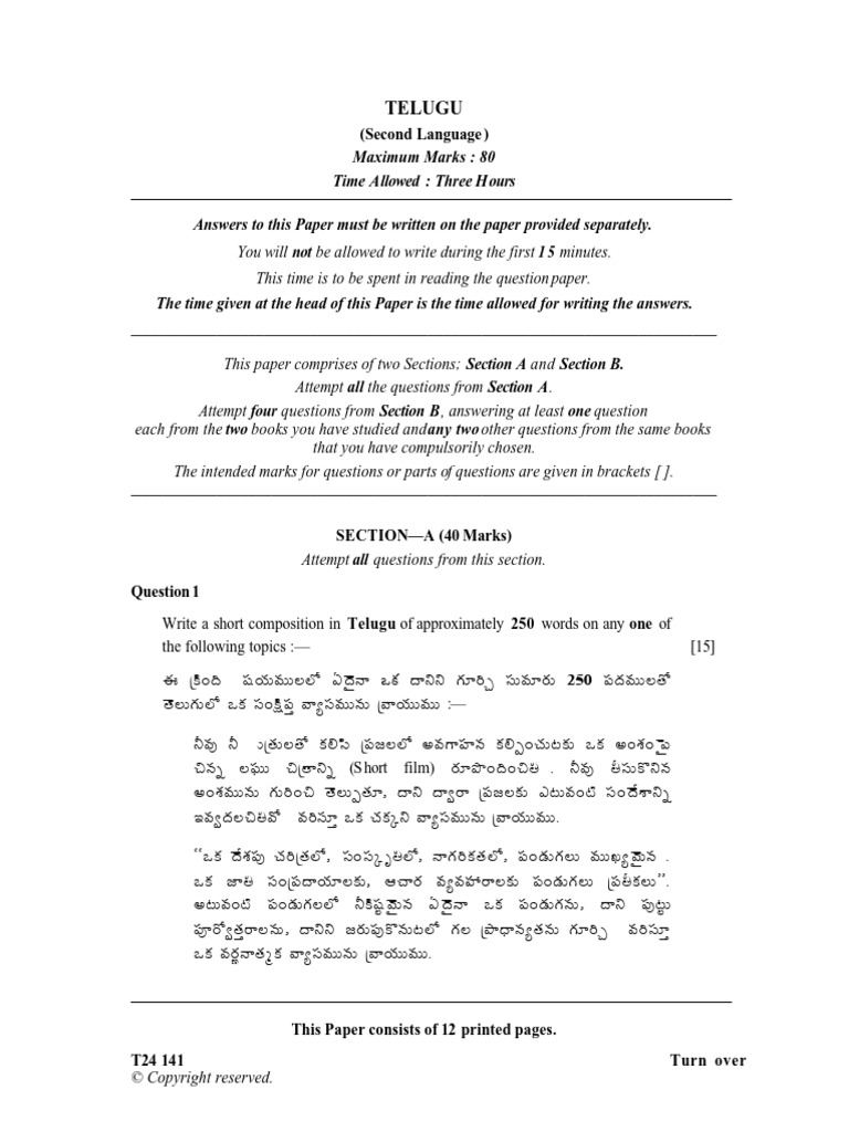 Icse 2024 - 141 Tel | PDF