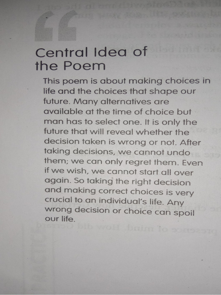 Central Idea of The Poem | PDF