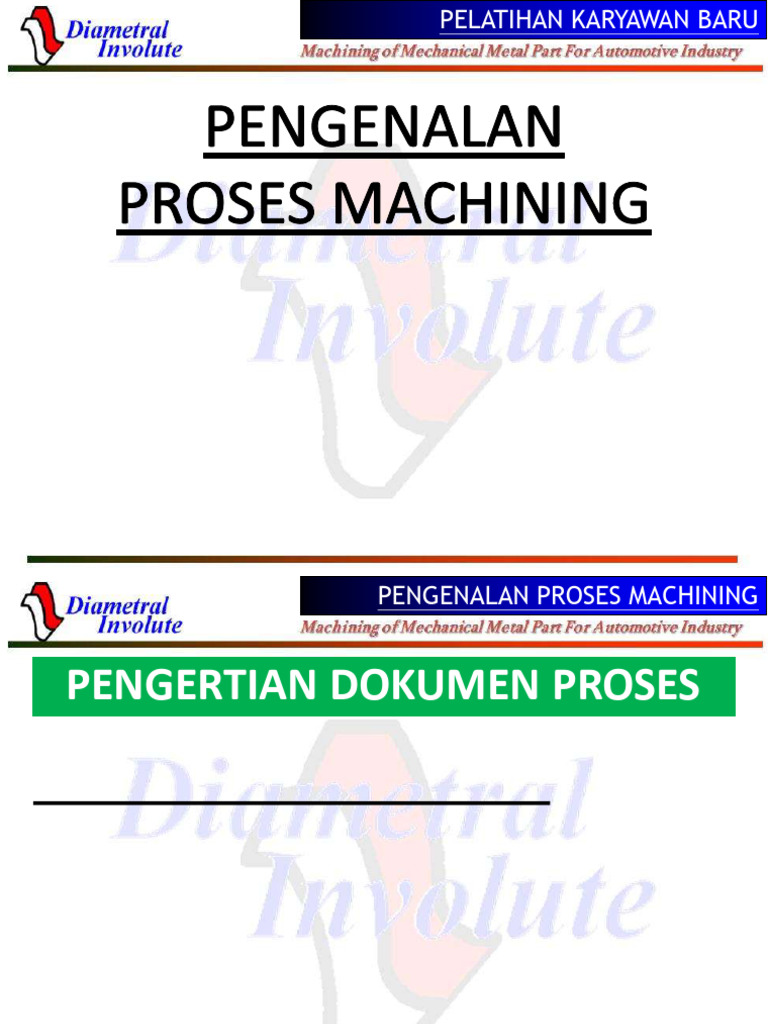 Pengenalan Proses Machining untuk Karyawan | PDF | Teknologi & Rekayasa