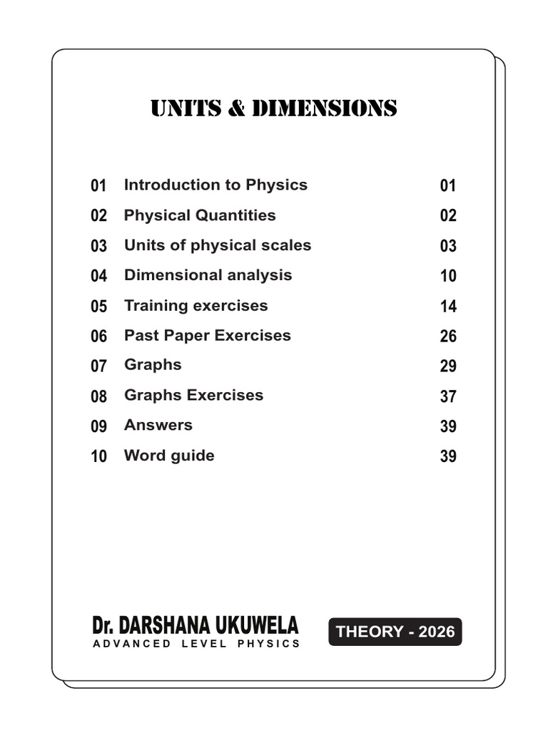 Units & Dimensions - 2026 (E) | PDF | International System Of Units | Torque