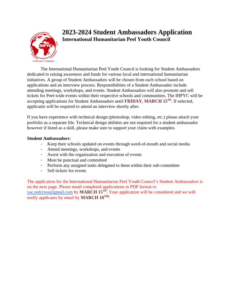 2023-2024 Student Ambassador Application | PDF | Social Media | Popular ...