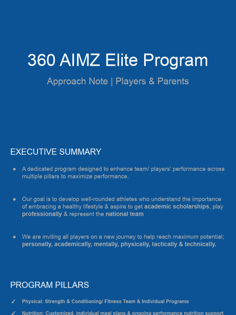 360 AIMZ Elite Program - Financial Proposal | PDF