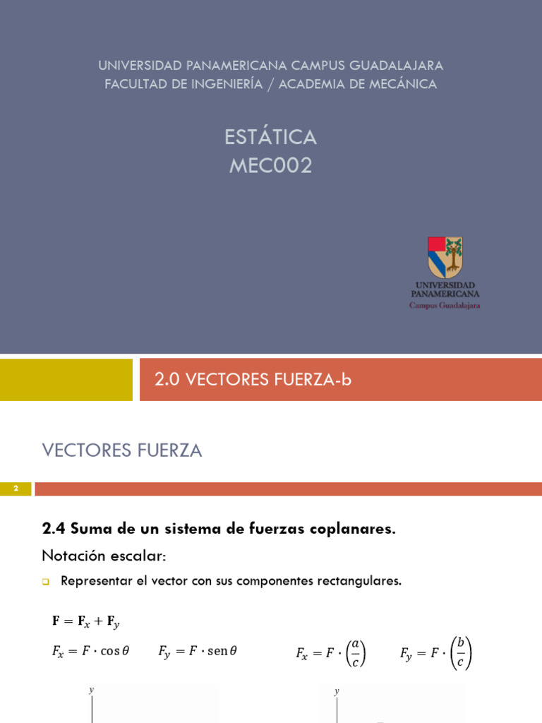 2.0 Vectores Fuerza-B | PDF | Vector Euclidiano | Tiempo espacial