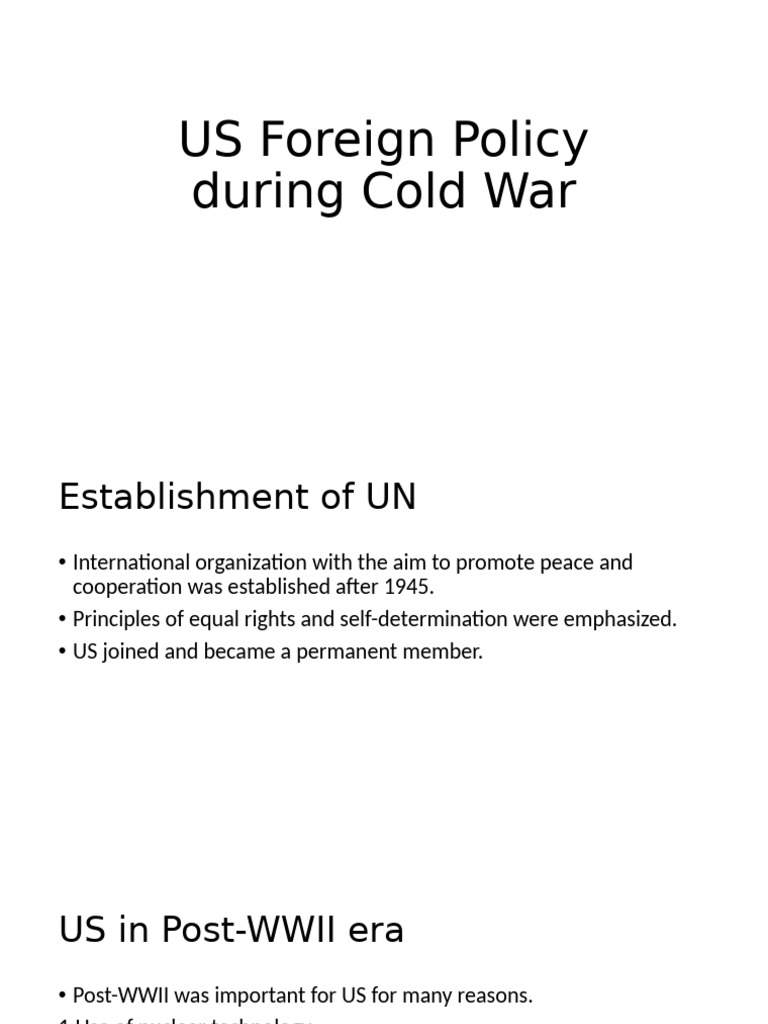 Lecture 3 US Foreign Policy During Cold War | PDF | Containment | Cold War